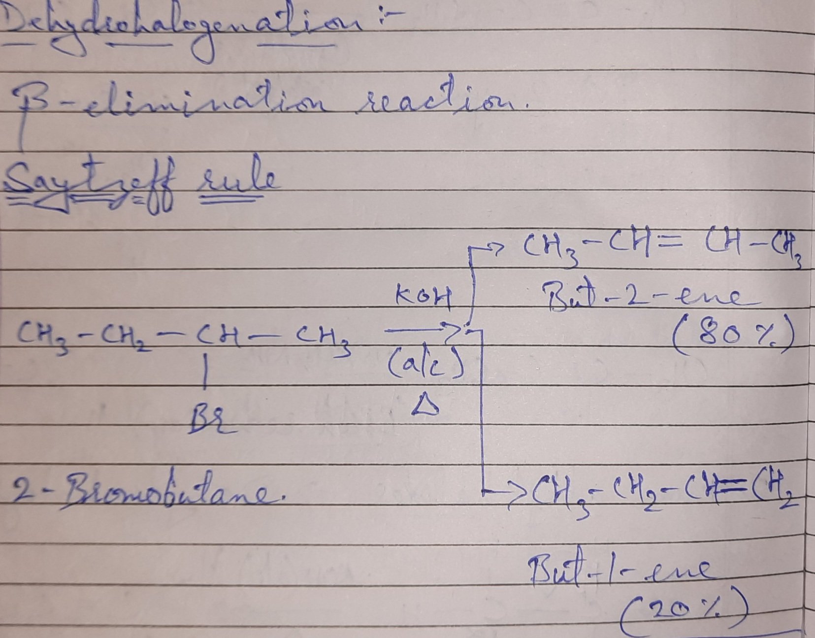 What is beta elimination in dehydrohalogenation of alkyl halides ...